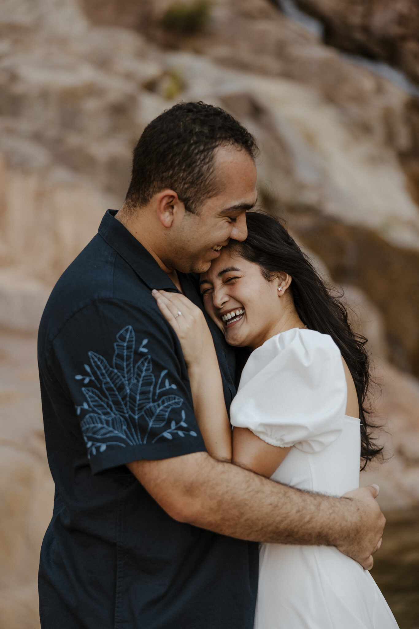 Emotional Waterfall Engagement Photos in Arizona - Kali M Photos